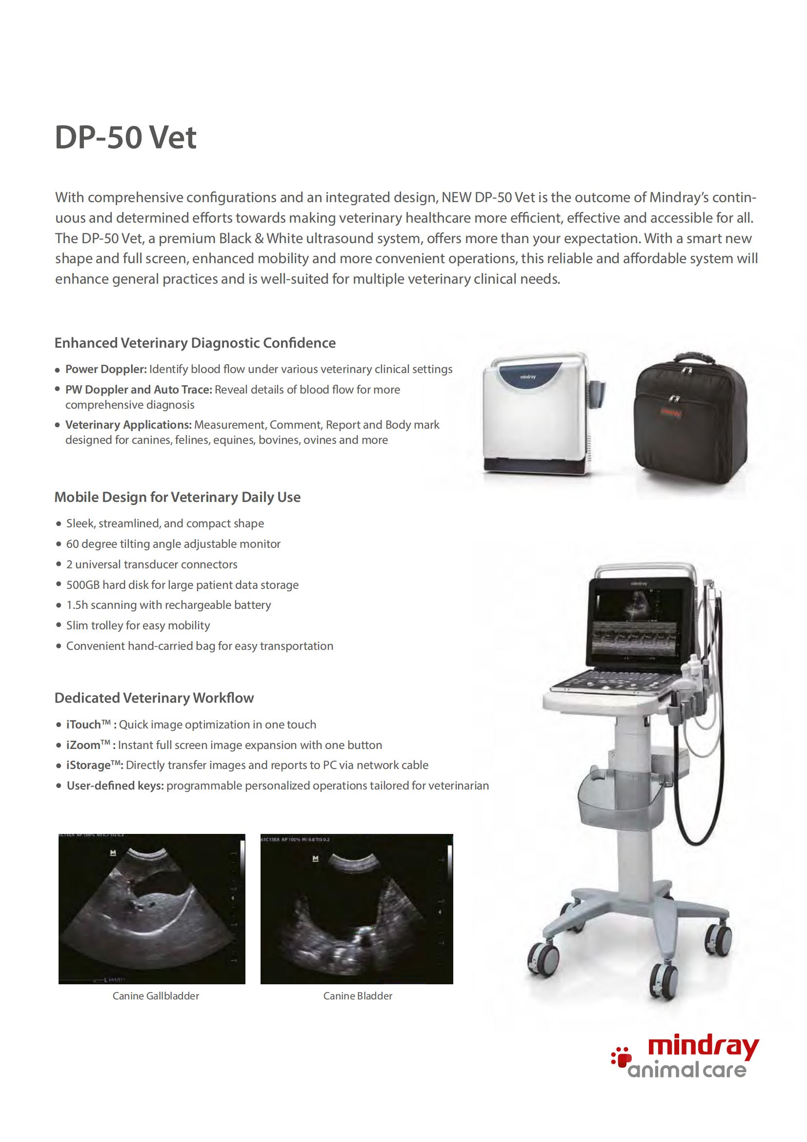 Med-shopping Mindray DP-50Vet Digital Ultrasonic Diagnostic Imaging System B/W Ultrasound New ...